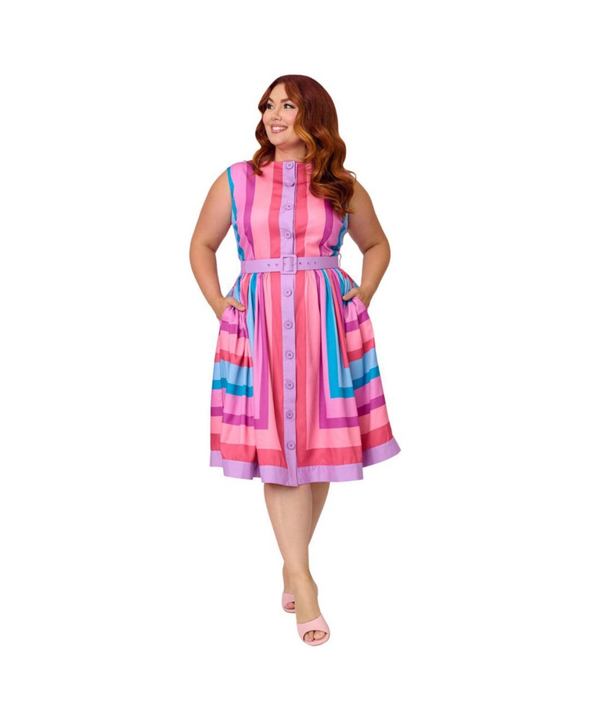 Click here for Unique Vintage Plus Size Sleeveless Button Swing D... prices