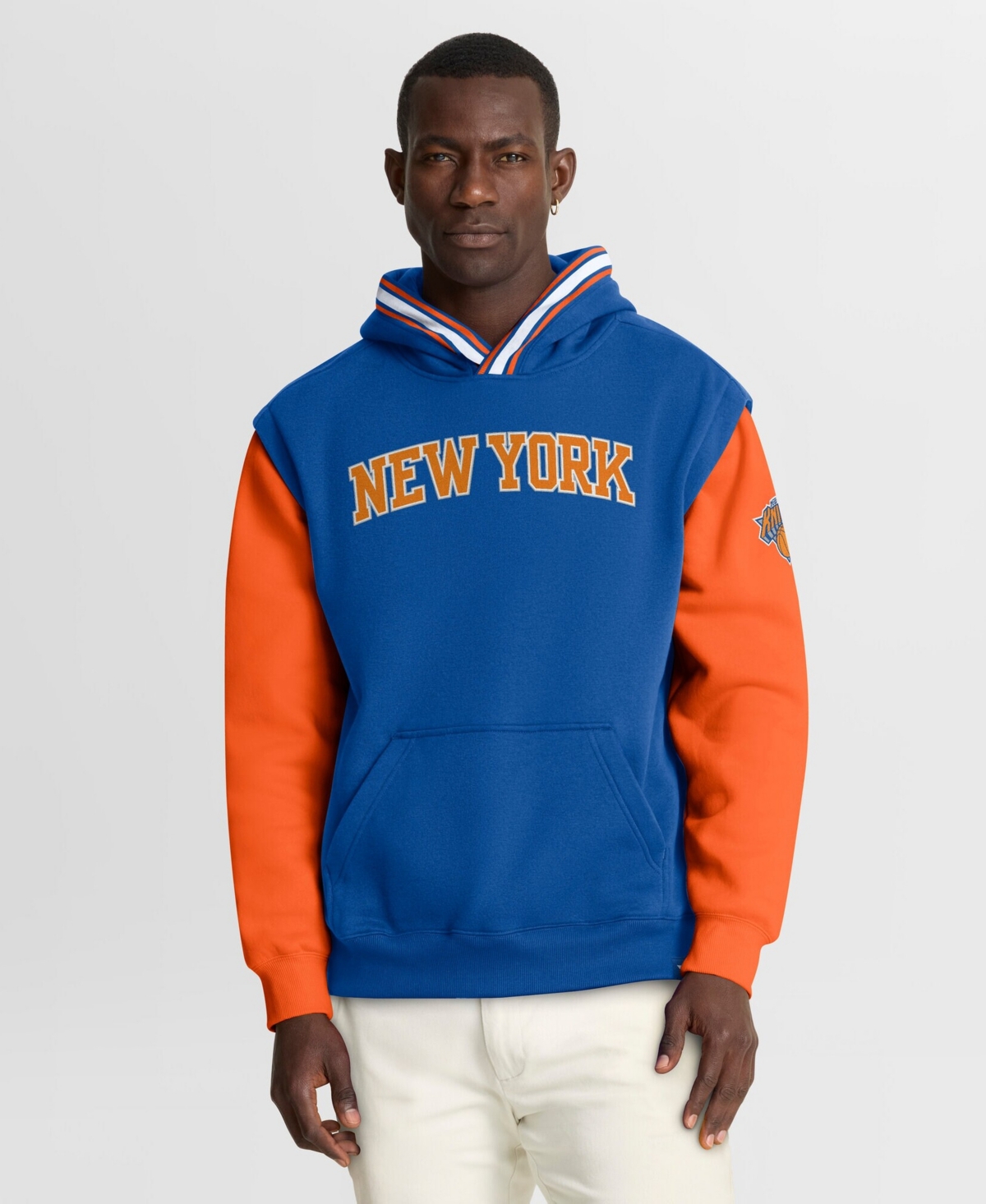 Click here for Fanatics Mens Blue/Orange New York Knicks Half Cou... prices