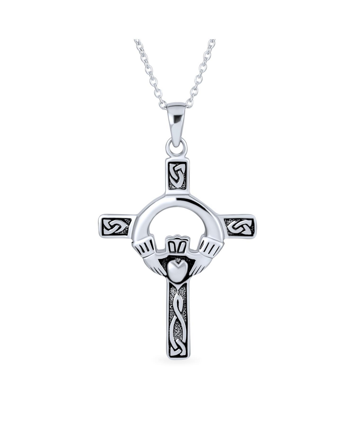 Click here for Bling Jewelry Celtic Claddagh Cross Pendant Neckla... prices