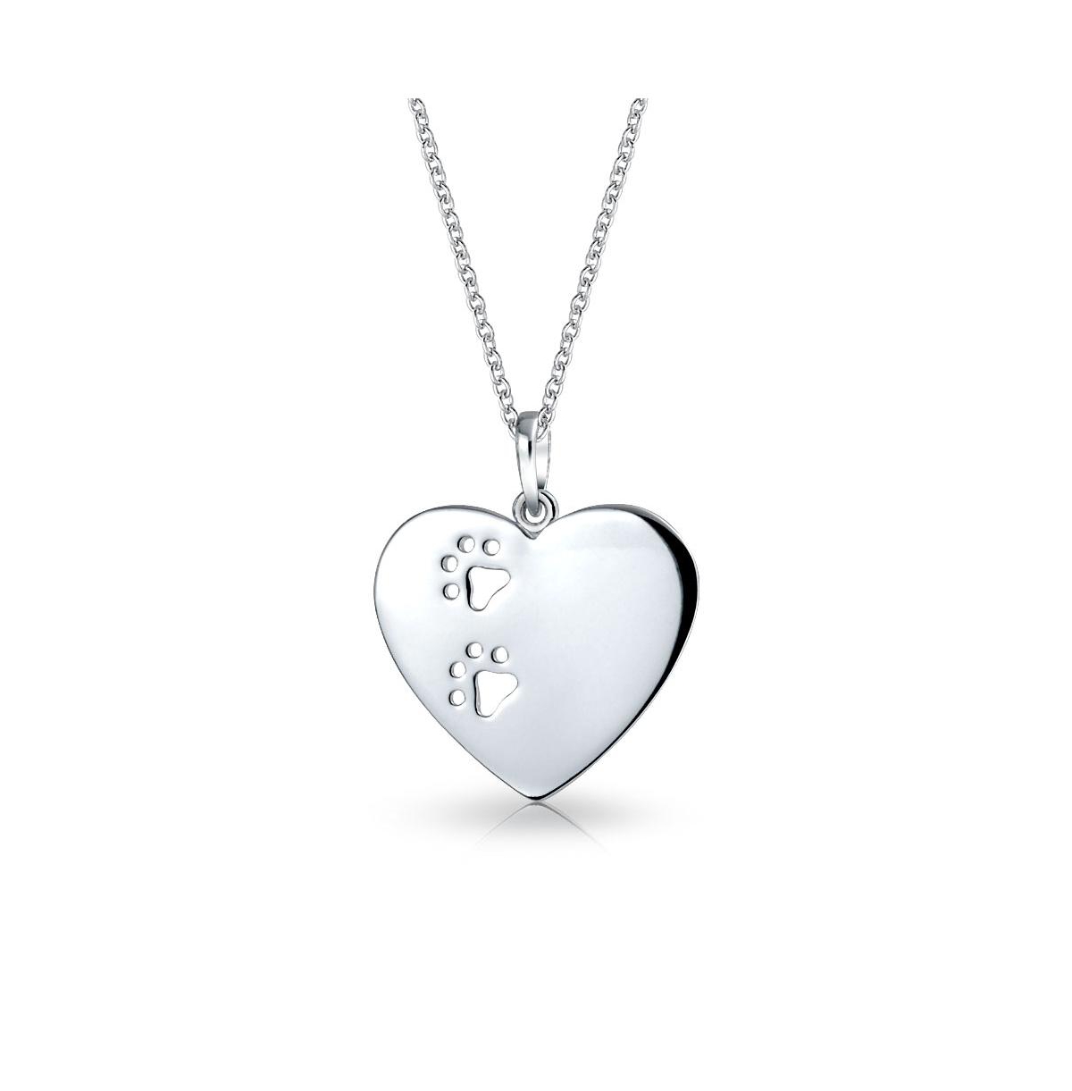 Click here for Bling Jewelry Paw Print Heart Shape Pendant Neckla... prices