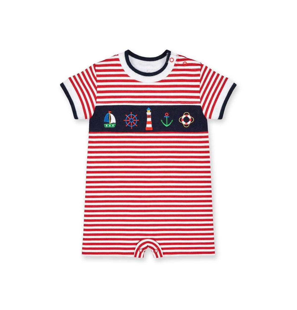 Click here for Florence Eiseman Baby Boy Stripe Knit Shortall Wit... prices