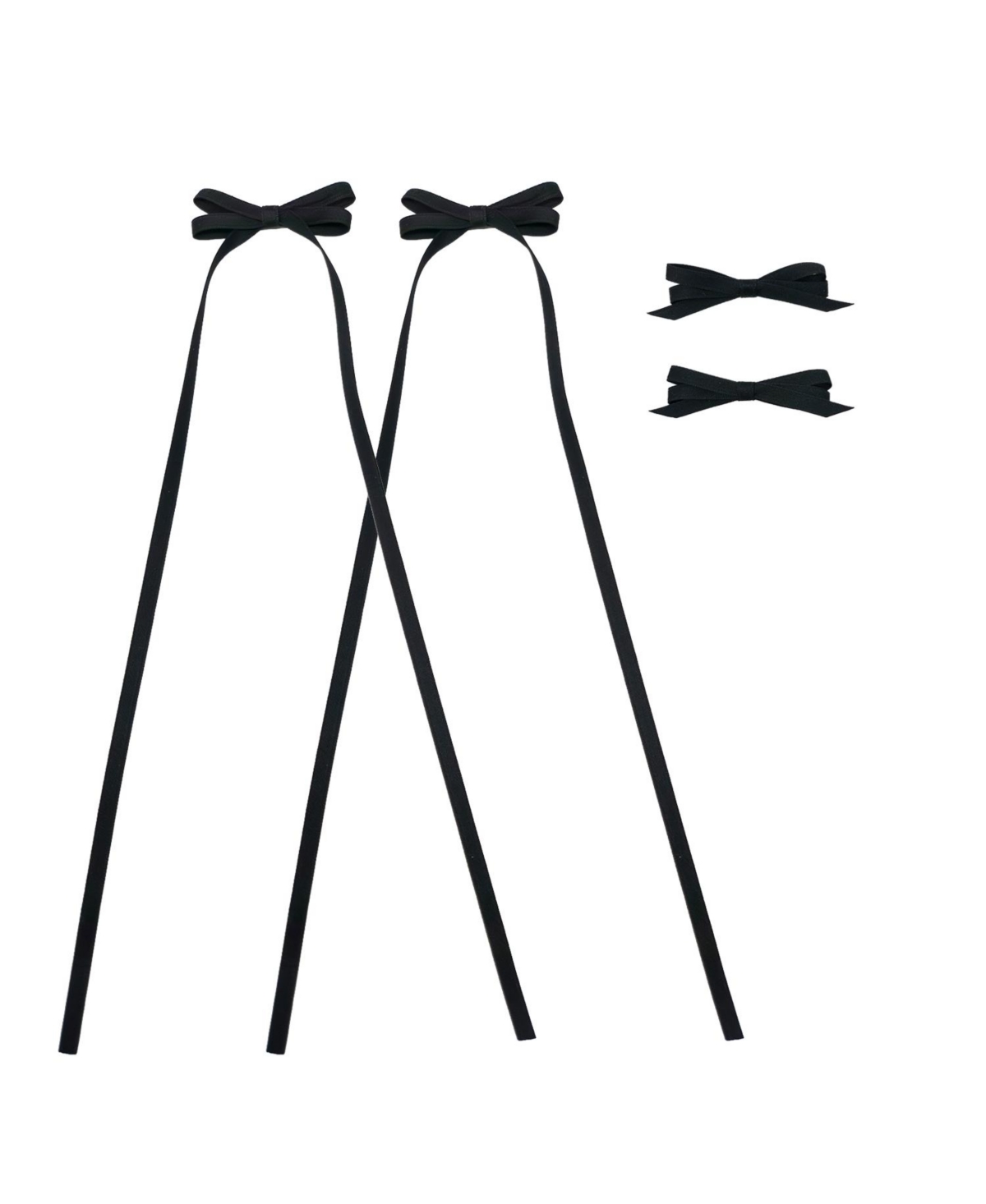 Click here for Puttisu Girls Ribbon Bow Clip Set (4pc) - Black prices