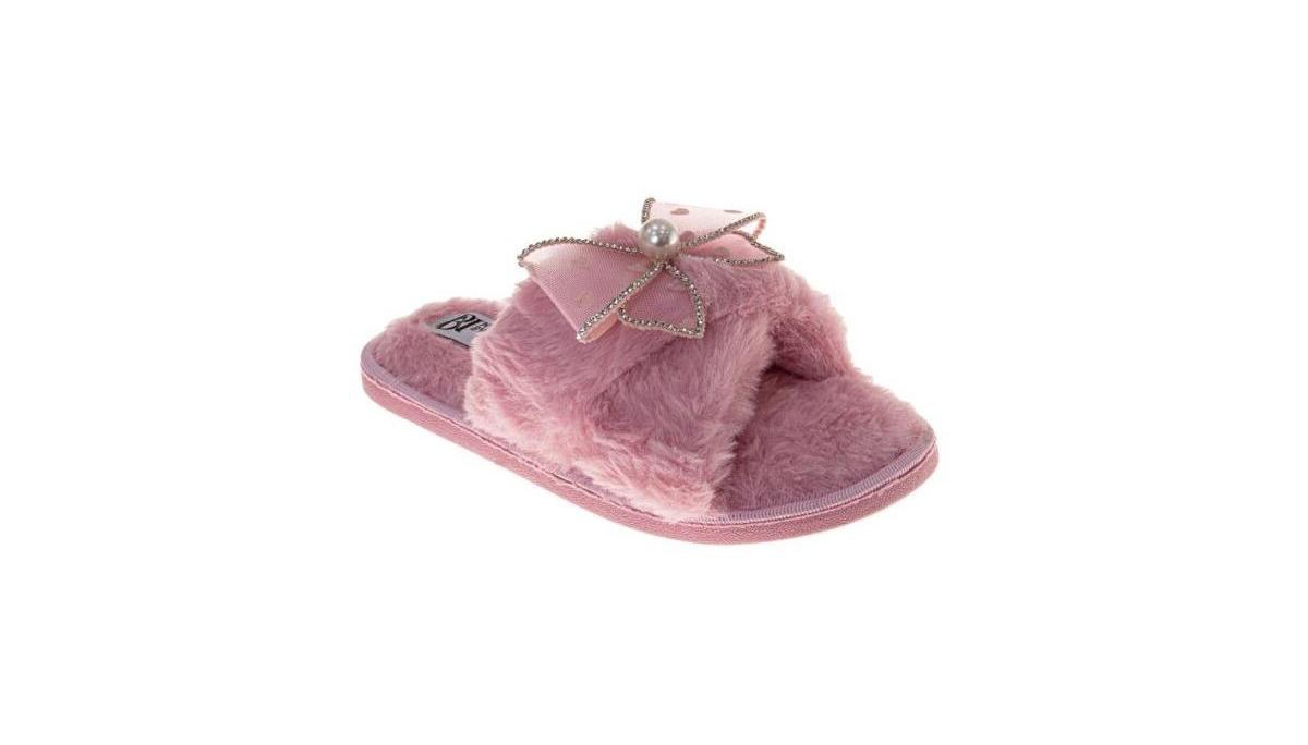 Click here for Badgley Mischka Womens Bow Comfort Slippers - Pink prices
