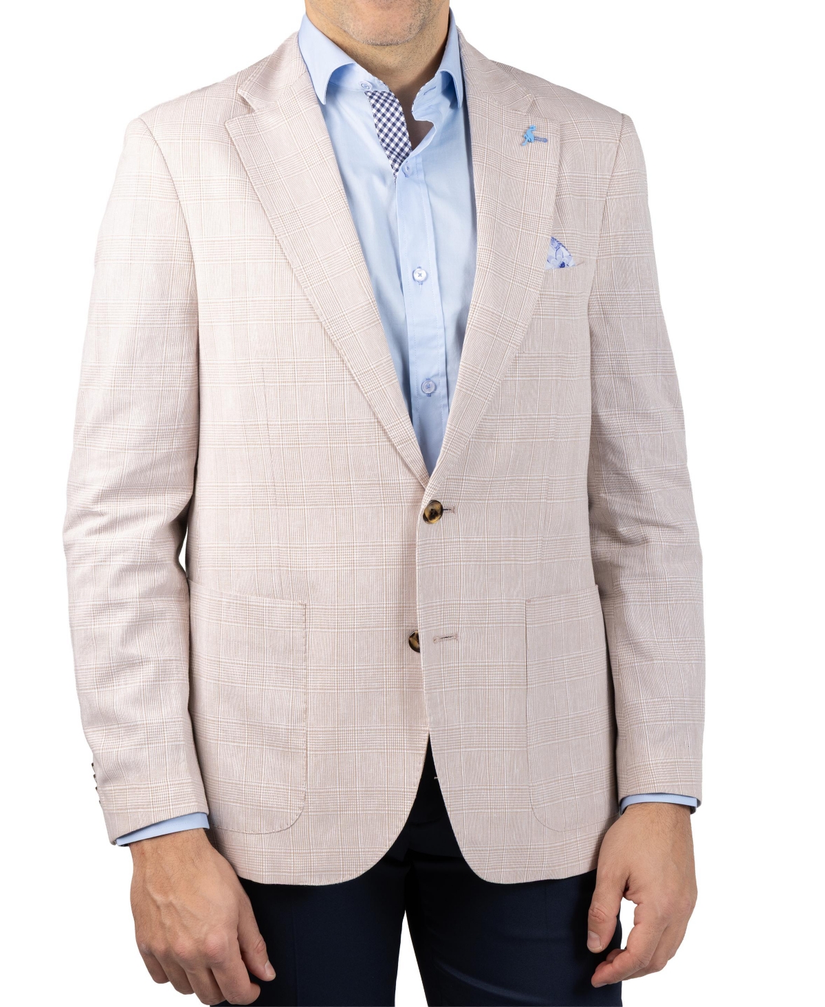Click here for Tailorbyrd Mens Check Sport Coat - Khaki prices