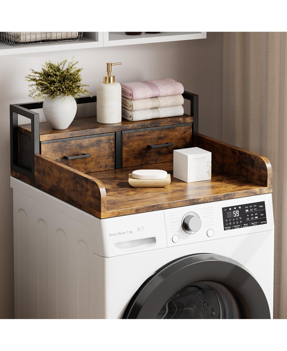 Click here for homfan Laundry Countertop  54 Inch Wood Washer Dry... prices