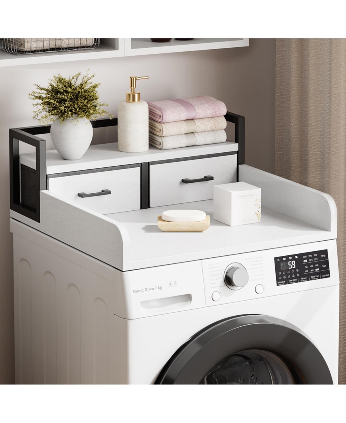 Click here for homfan Laundry Countertop  54 Inch Wood Washer Dry... prices