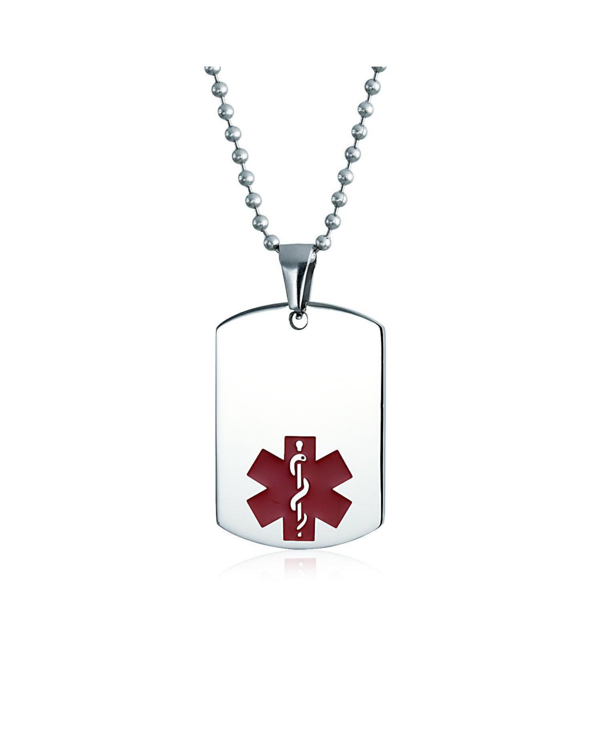 Click here for Bling Jewelry Red Medical Id Dog Tag Blank Pendant... prices