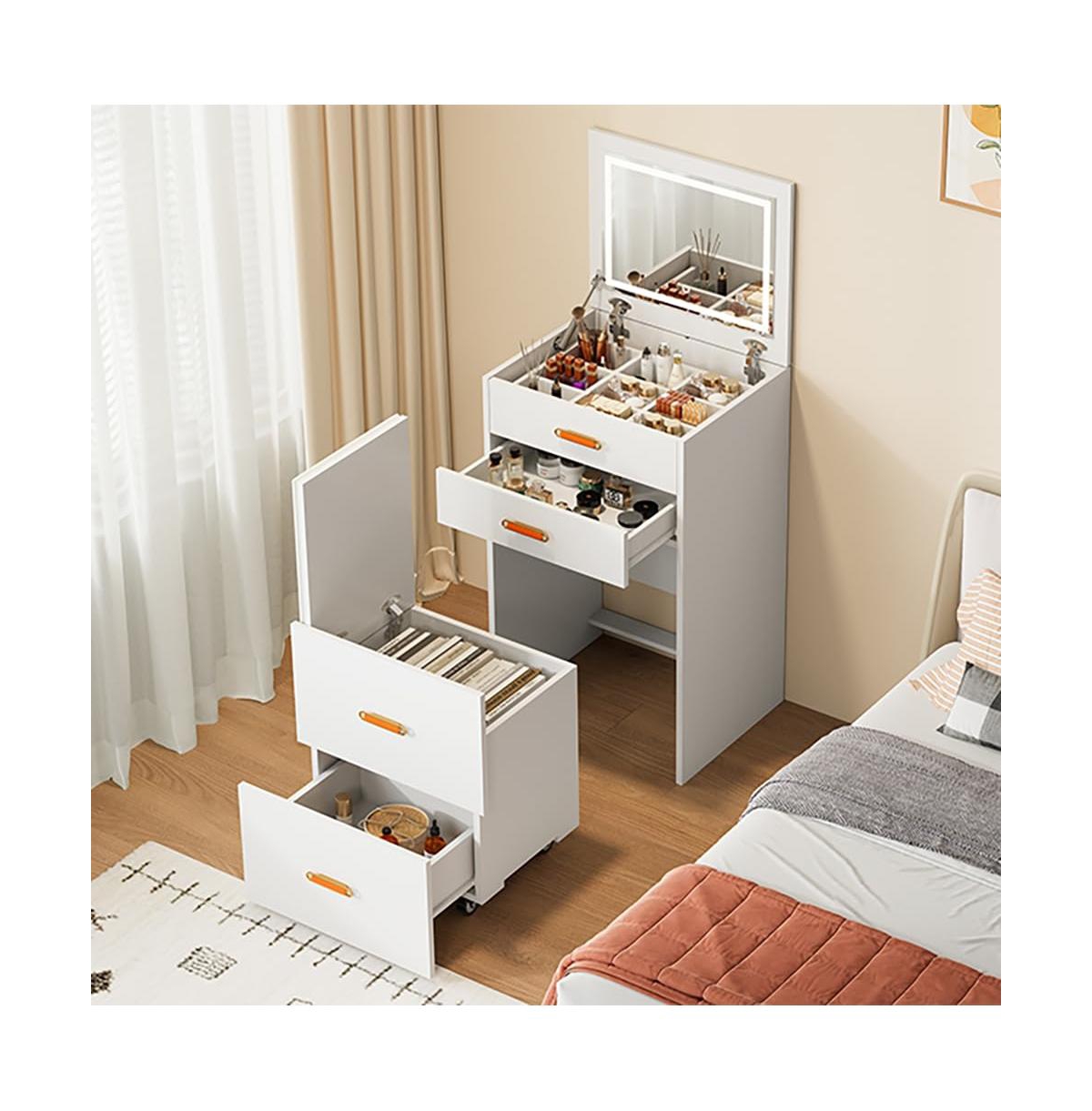 Click here for gaomon Small Makeup Vanity Desk with Lighted Mirro... prices