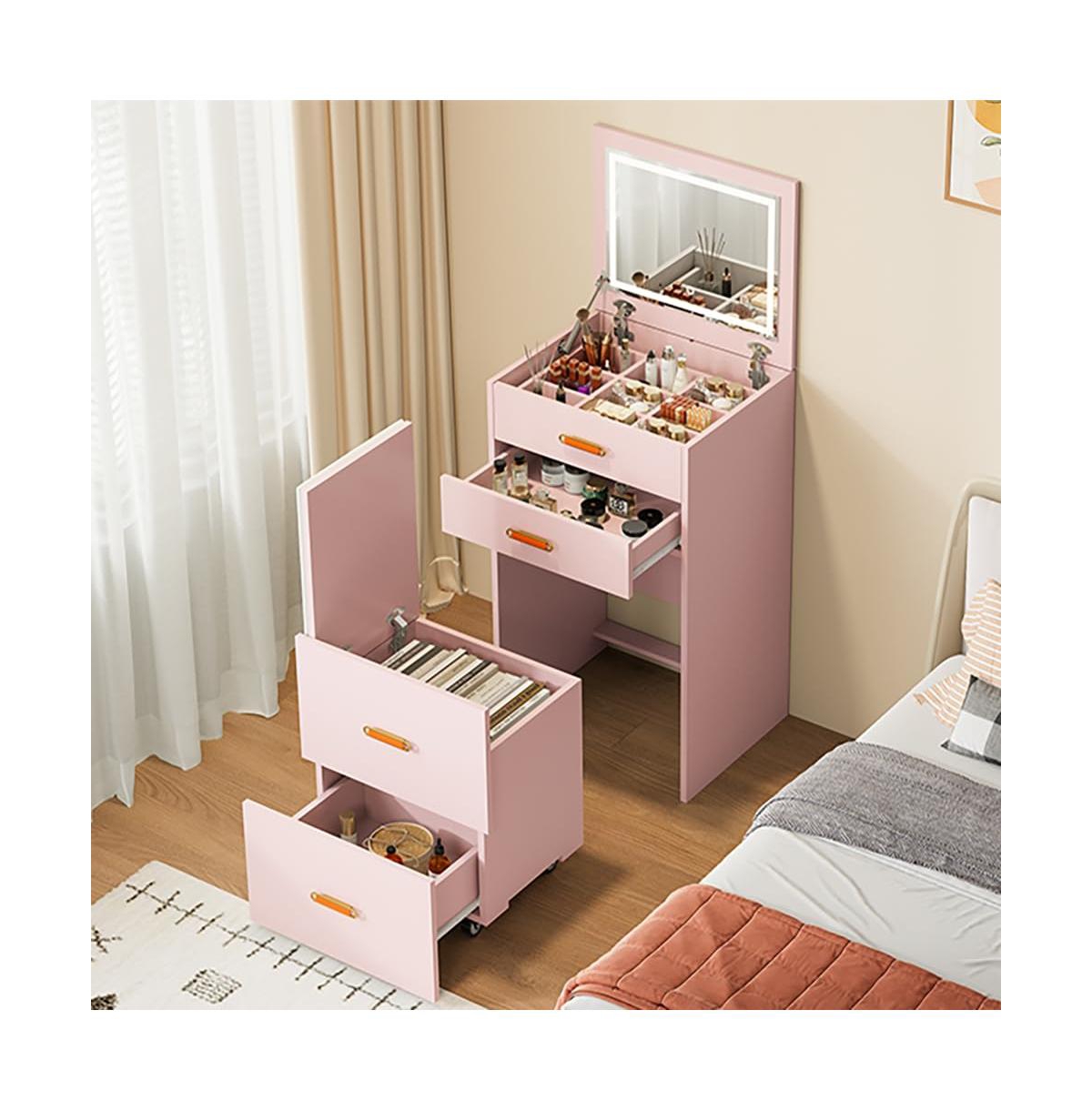 Click here for gaomon Small Makeup Vanity Desk with Lighted Mirro... prices