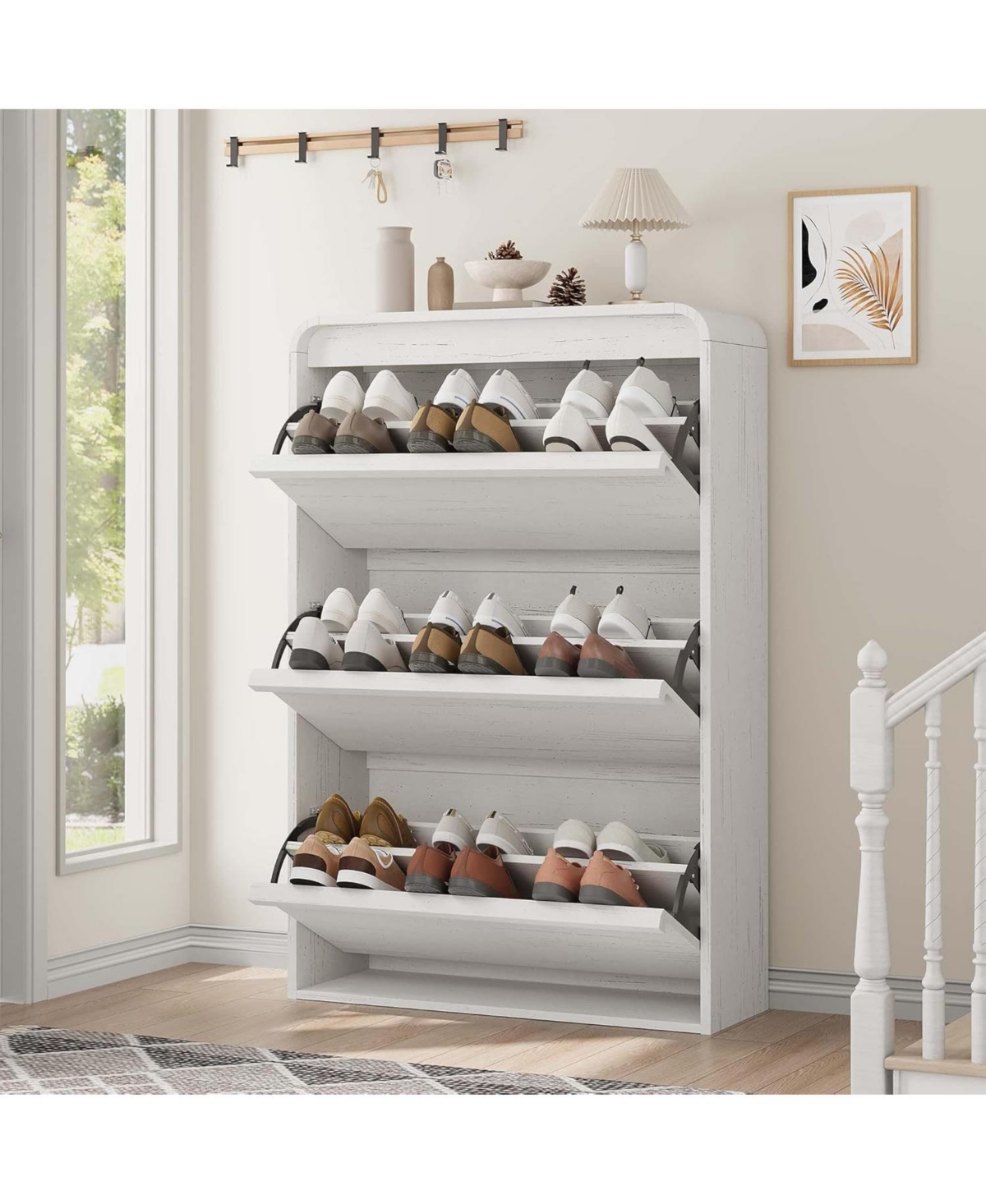 Click here for gaomon Shoe Cabinet with 3 Flip Drawers  Wooden Sh... prices