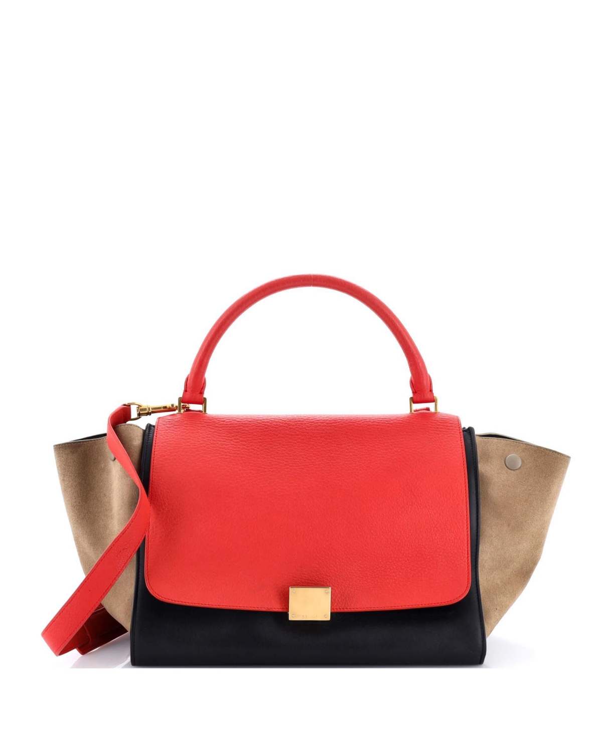 Click here for Pre-Owned Celine Large Tricolor Trapeze Bag Leathe... prices