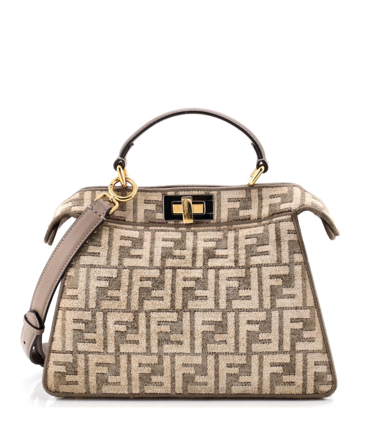 Click here for Pre-Owned Fendi Small Peekaboo ISeeU Bag Zucca Tap... prices