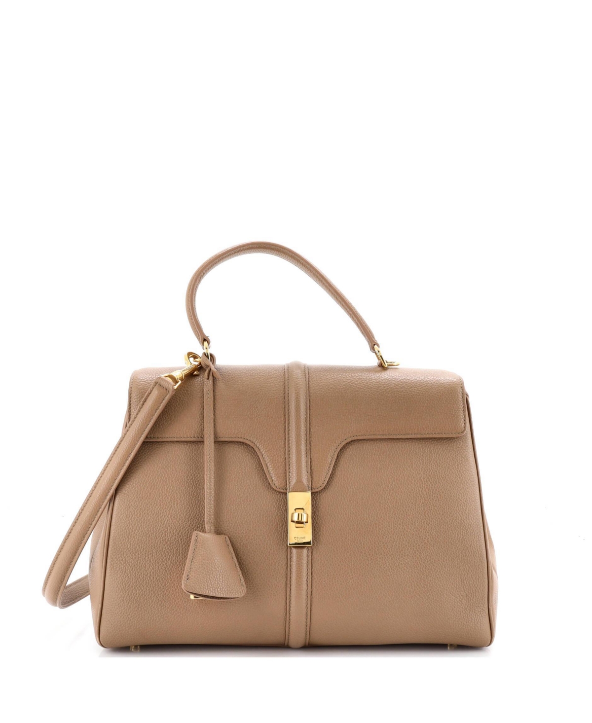 Click here for Pre-Owned Celine Medium 16 Top Handle Bag Grained... prices