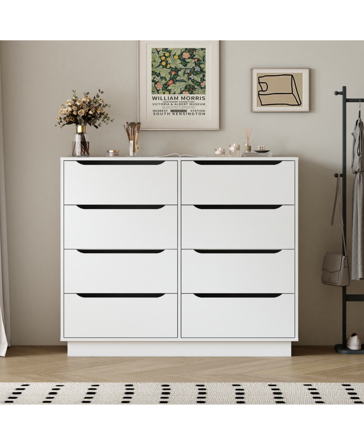 Click here for Rainsken 8 Drawer Dresser  with Hollow Handles Des... prices