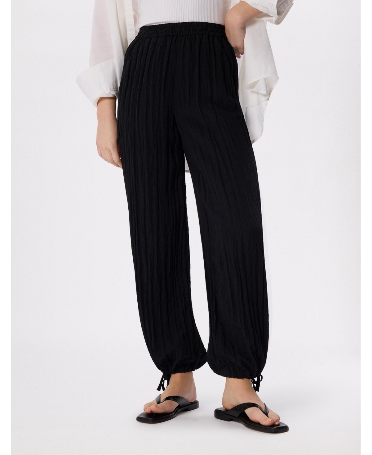 Click here for Whistles Womens Relaxed Tie Hem Trouser - Black prices
