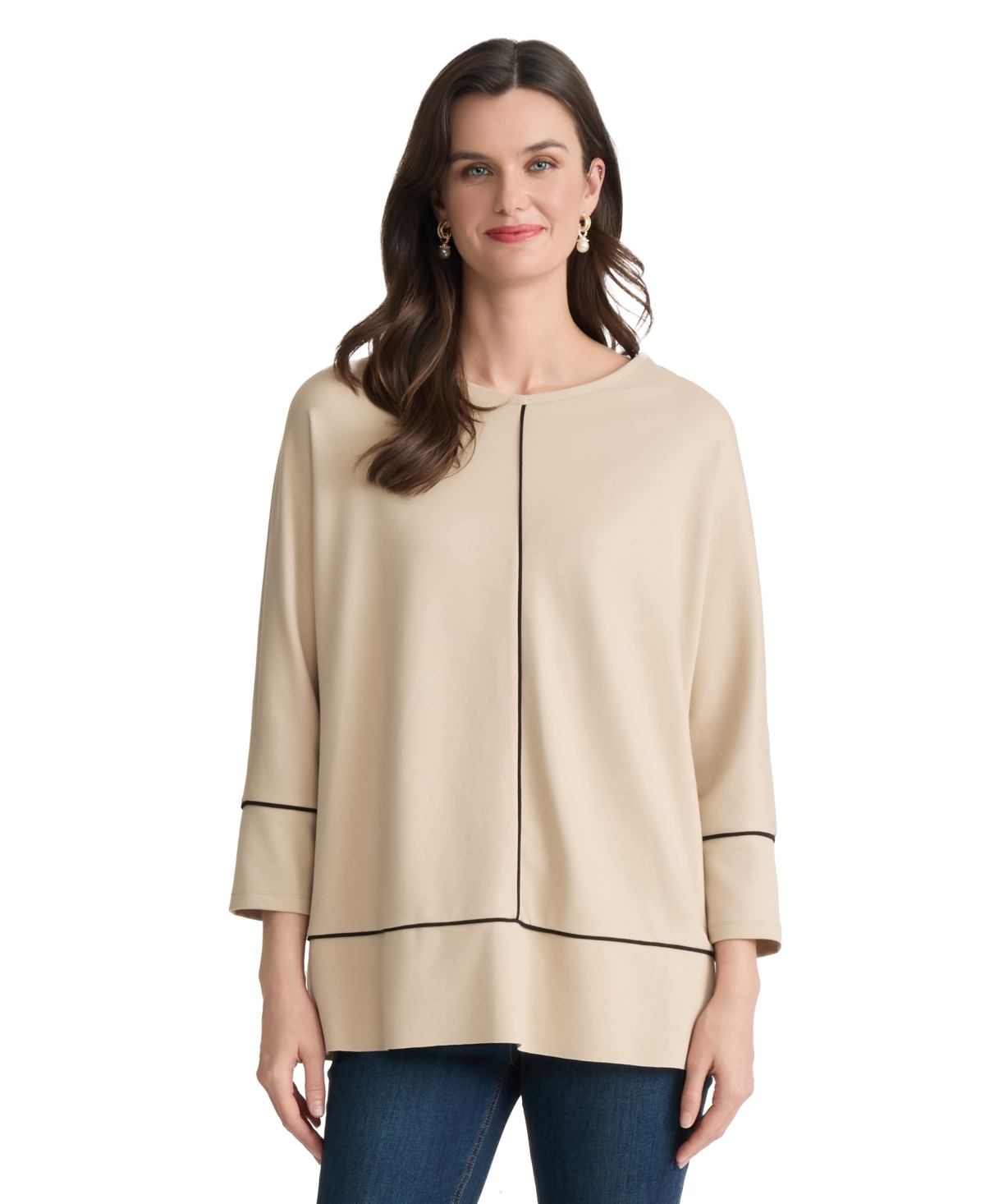 Click here for Jones New York Womens Crewneck Tunic - Jones Khaki prices