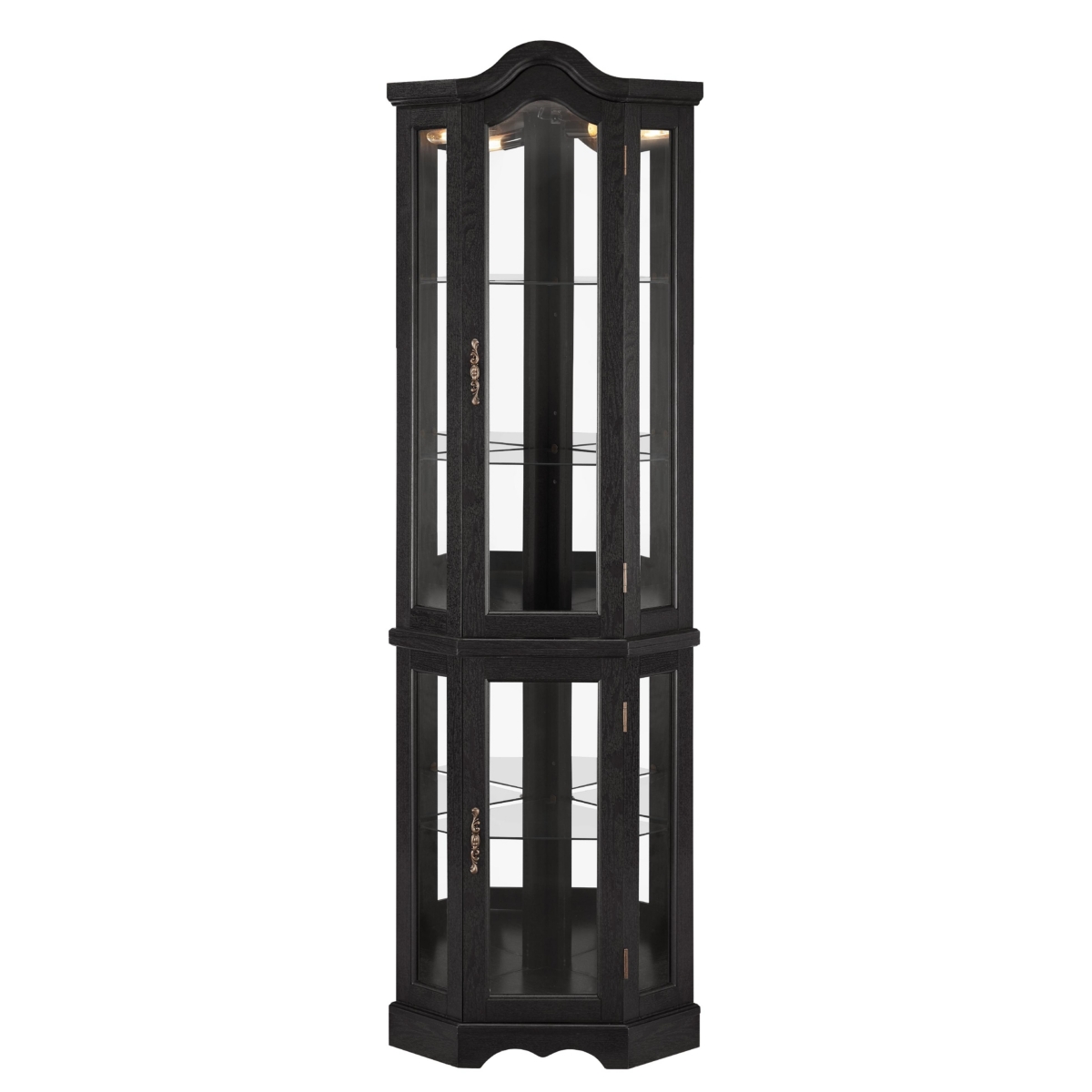 Click here for Sumyeg Lighted Corner Curio Cabinet with Tempered... prices