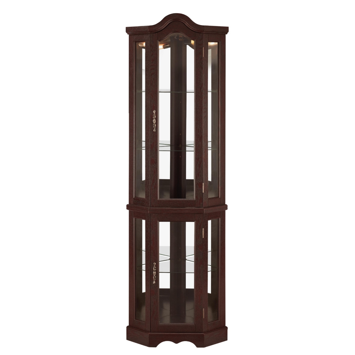 Click here for Sumyeg Lighted Corner Curio Cabinet with Tempered... prices