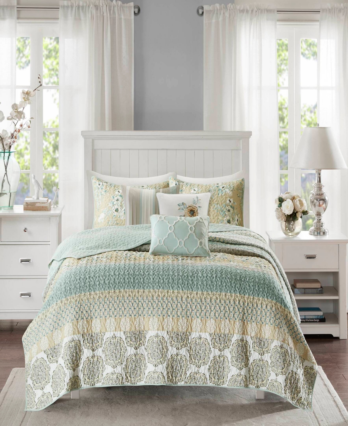 Click here for Madison Park Willa Cotton Sateen 6-Pc. Quilt Set... prices