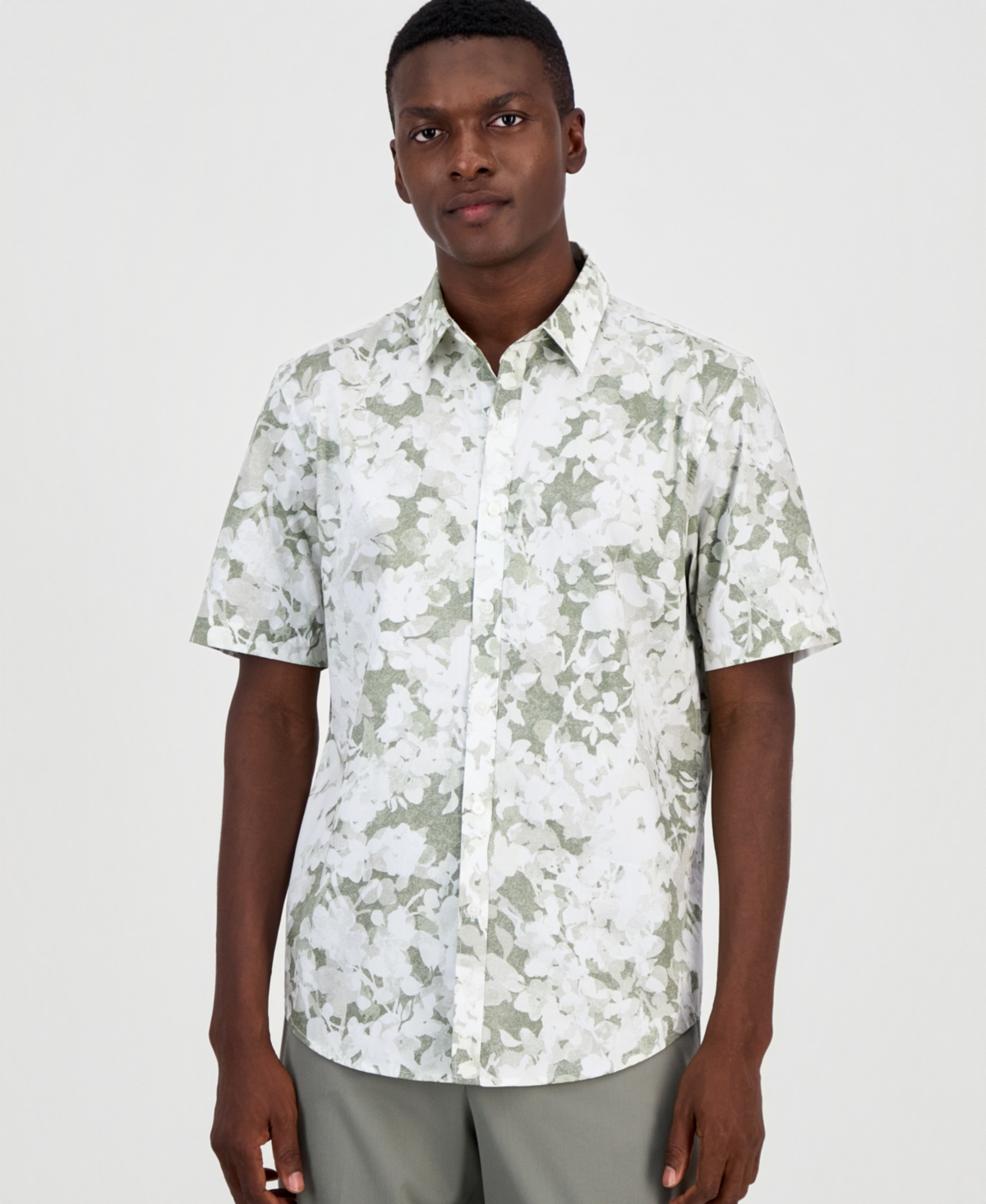 Click here for Alfani Mens Layered Botanical Poplin Short-Sleeve... prices