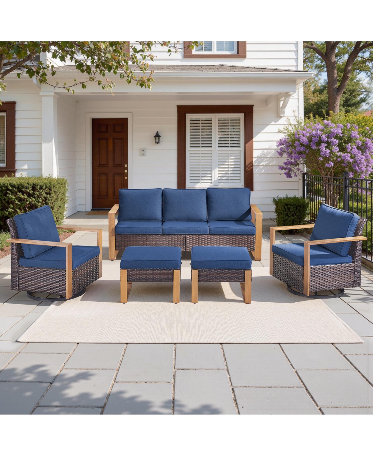 Click here for pocassy 5Pieces Patio Furniture Set  Outdoor Wicke... prices