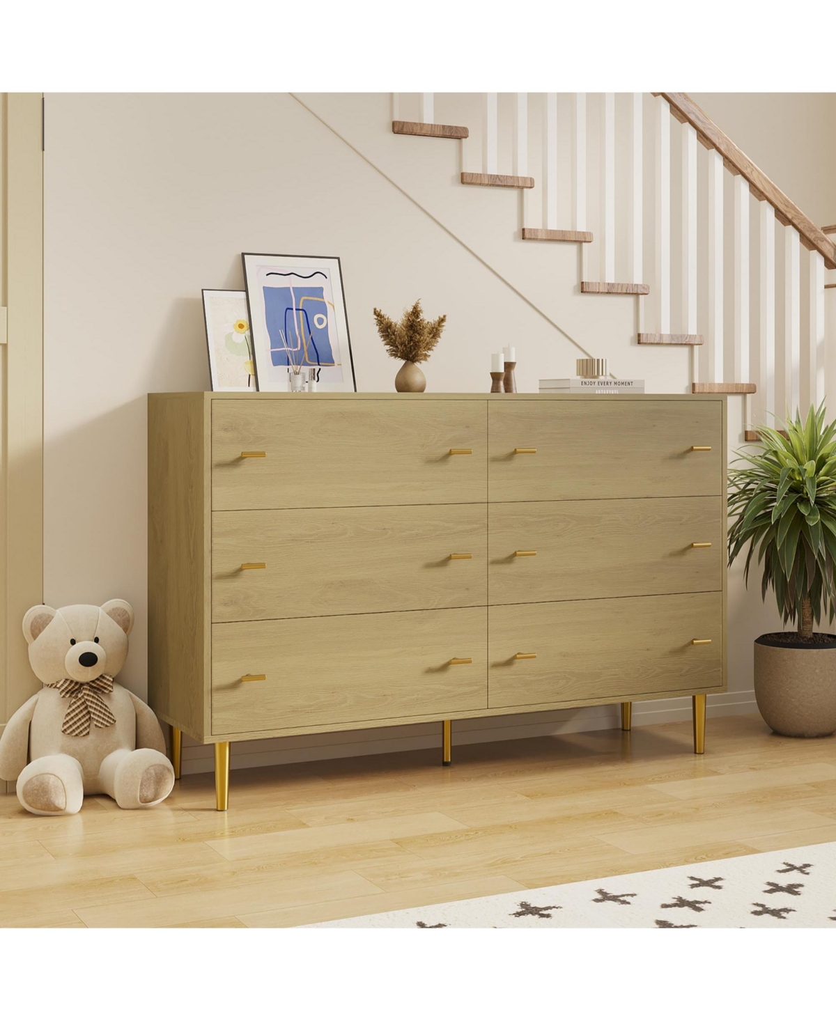 Click here for homfan 6-Drawer Farmhouse Dresser  Wide Wood Rusti... prices