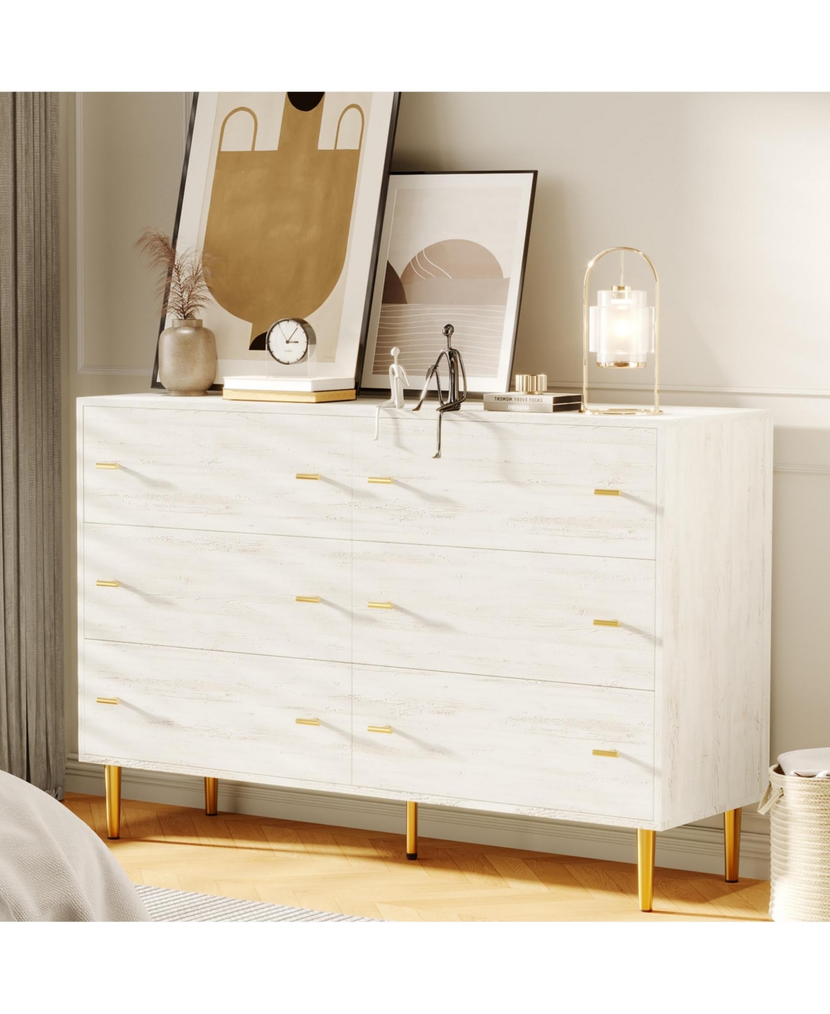 Click here for homfan 6-Drawer Farmhouse Dresser  Wide Wood Rusti... prices