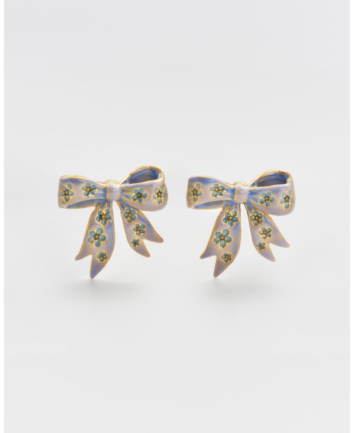 Click here for Fable England Gold Forget Me Not Bow Stud Earrings... prices