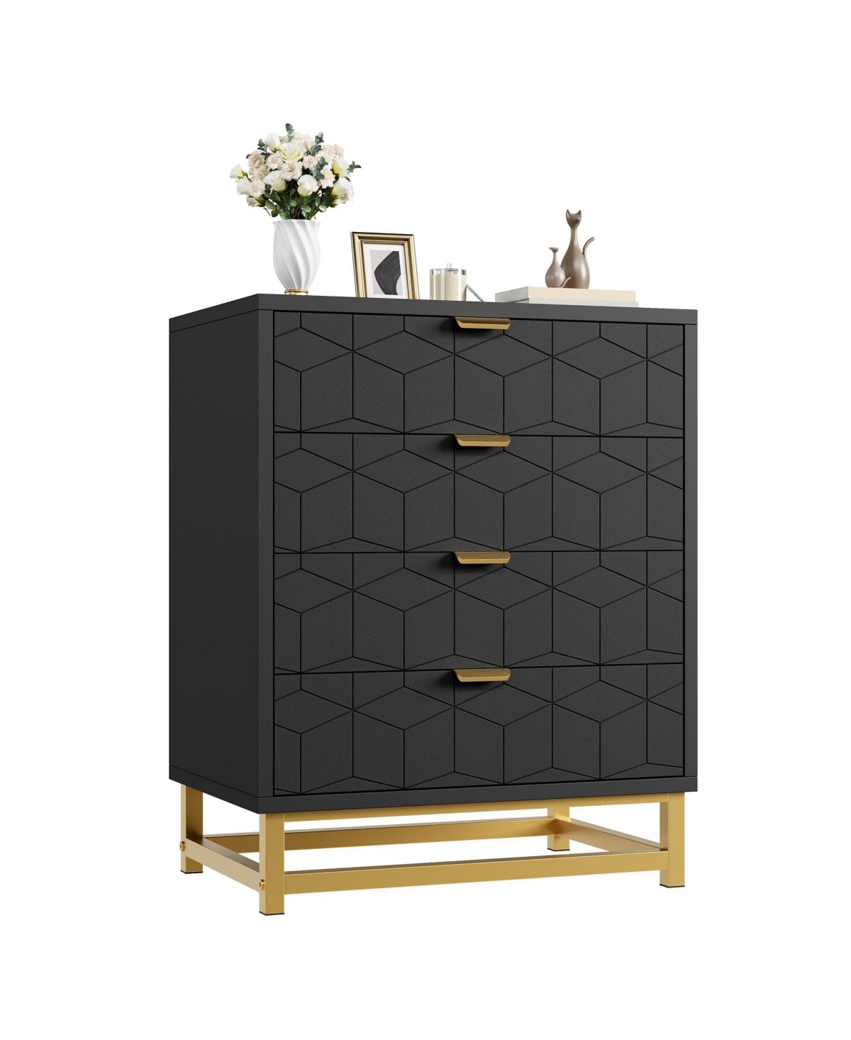 Click here for homfan 4-Drawer Dresser with Metal Handles  Modern... prices