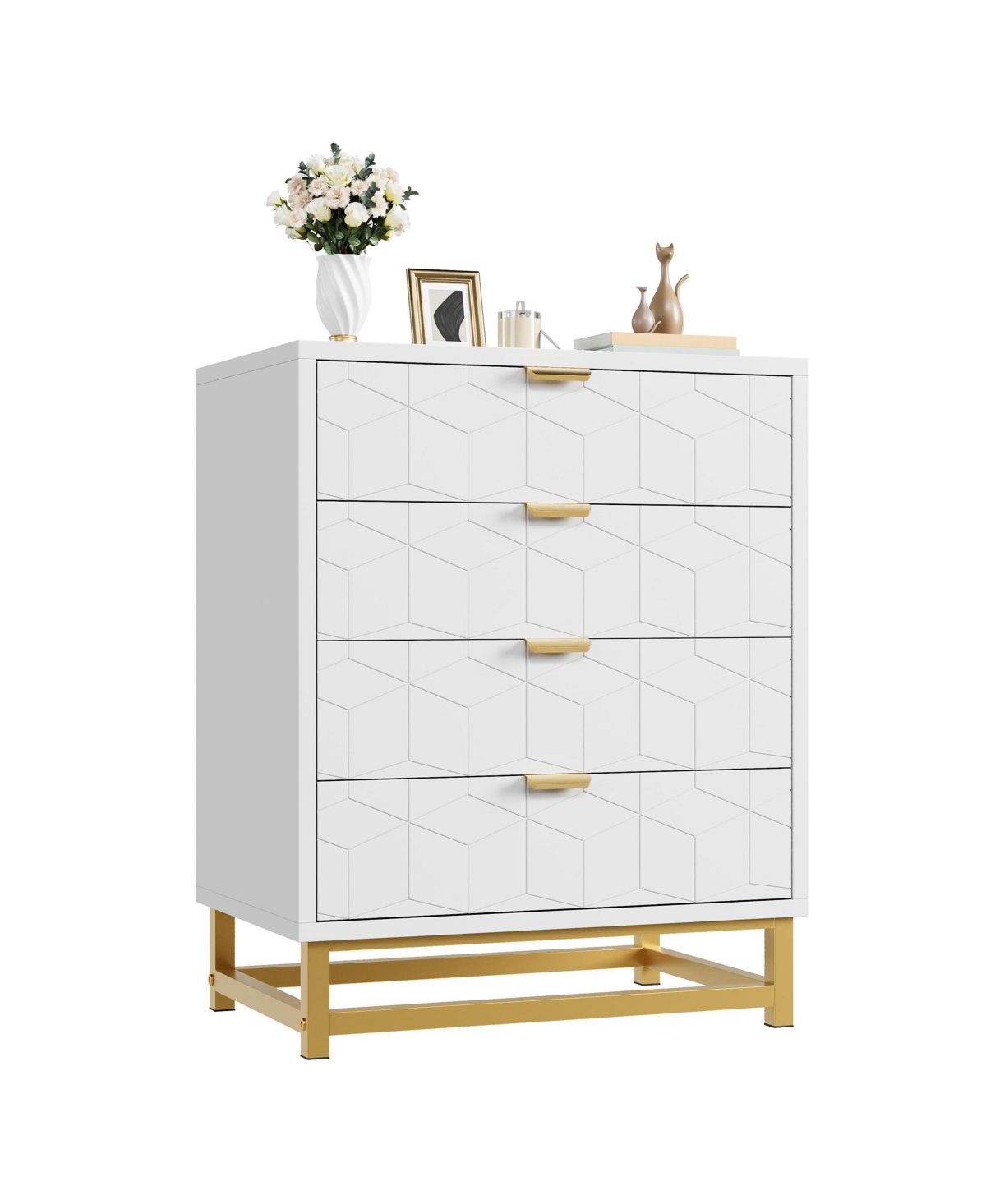 Click here for homfan 4-Drawer Dresser with Metal Handles  Modern... prices
