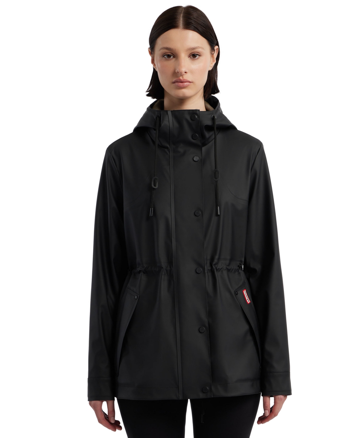 Click here for Hunter Womens Rubberized Anorak Coat - Black prices