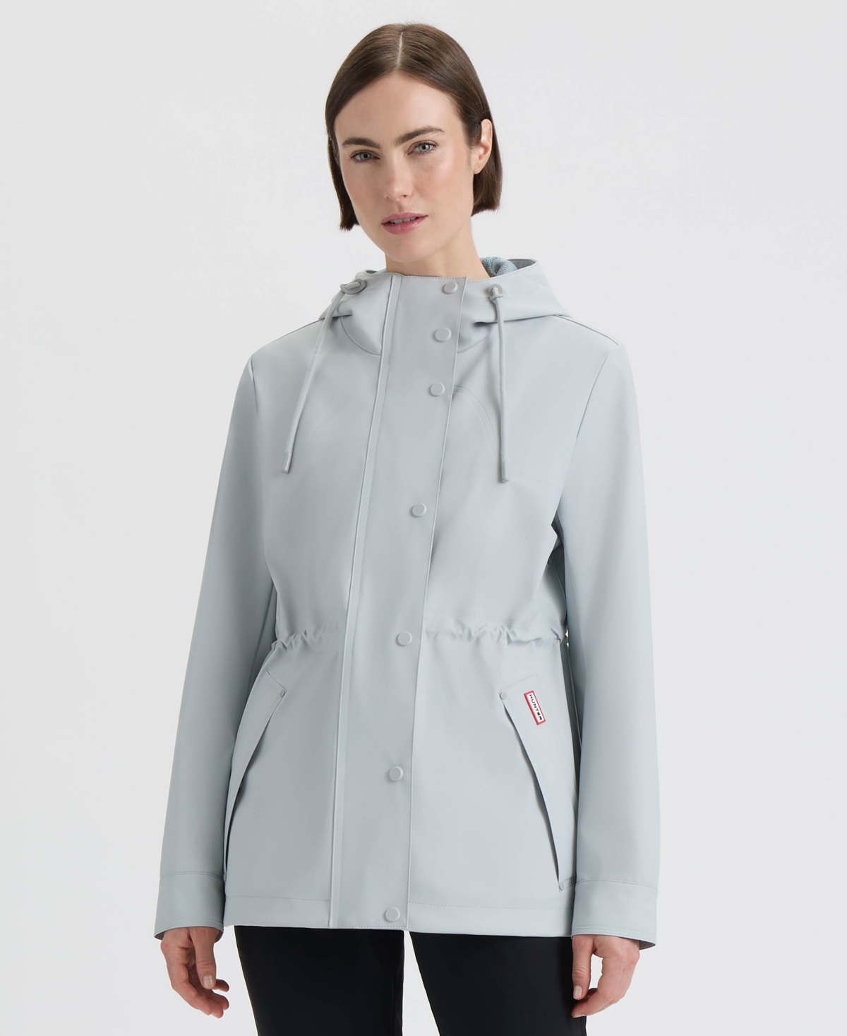Click here for Hunter Womens Rubberized Anorak Coat - Silver Gray prices