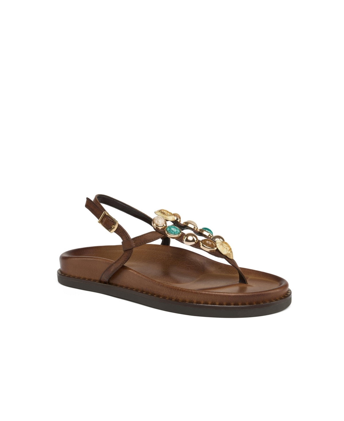 Click here for Grace Footwear Womens Kali Stone T Strap Sandal -... prices