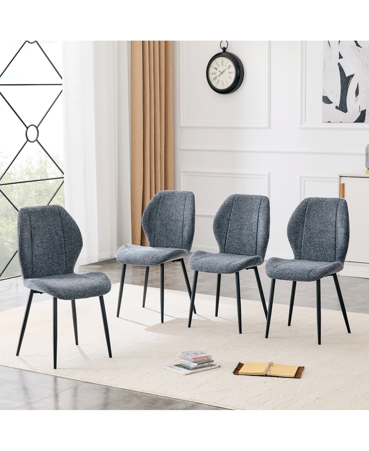 Click here for Streamdale 4 Pack Modern Minimalist Smog Fabric Di... prices
