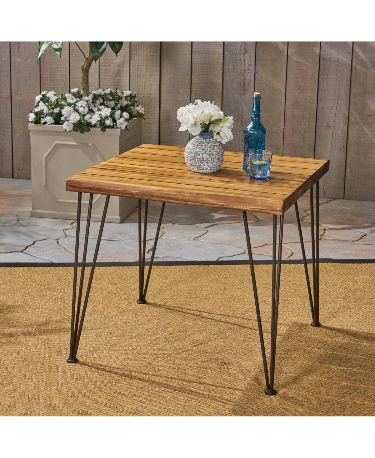 Click here for Clihome 32.5 Inch Square Acacia Wood Patio Table M... prices