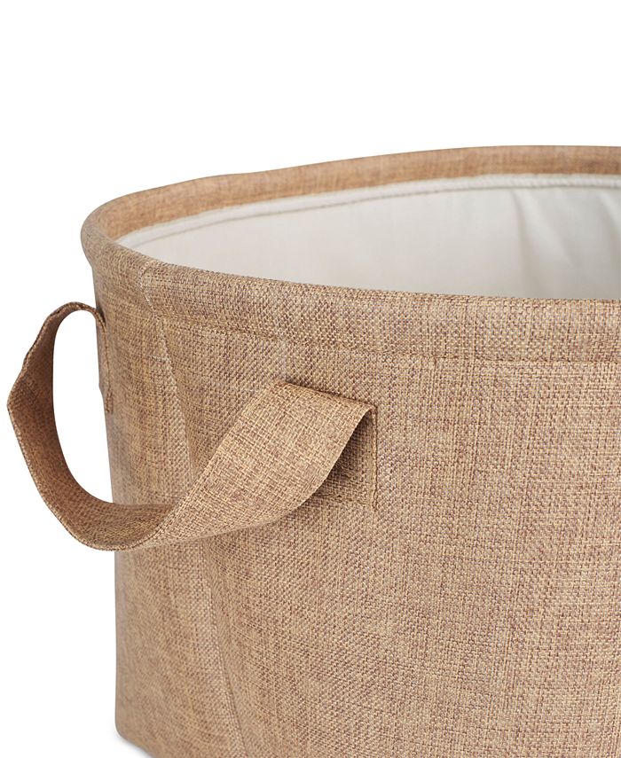 Household Essentials Round Soft-Side Burlap Basket - Macy's