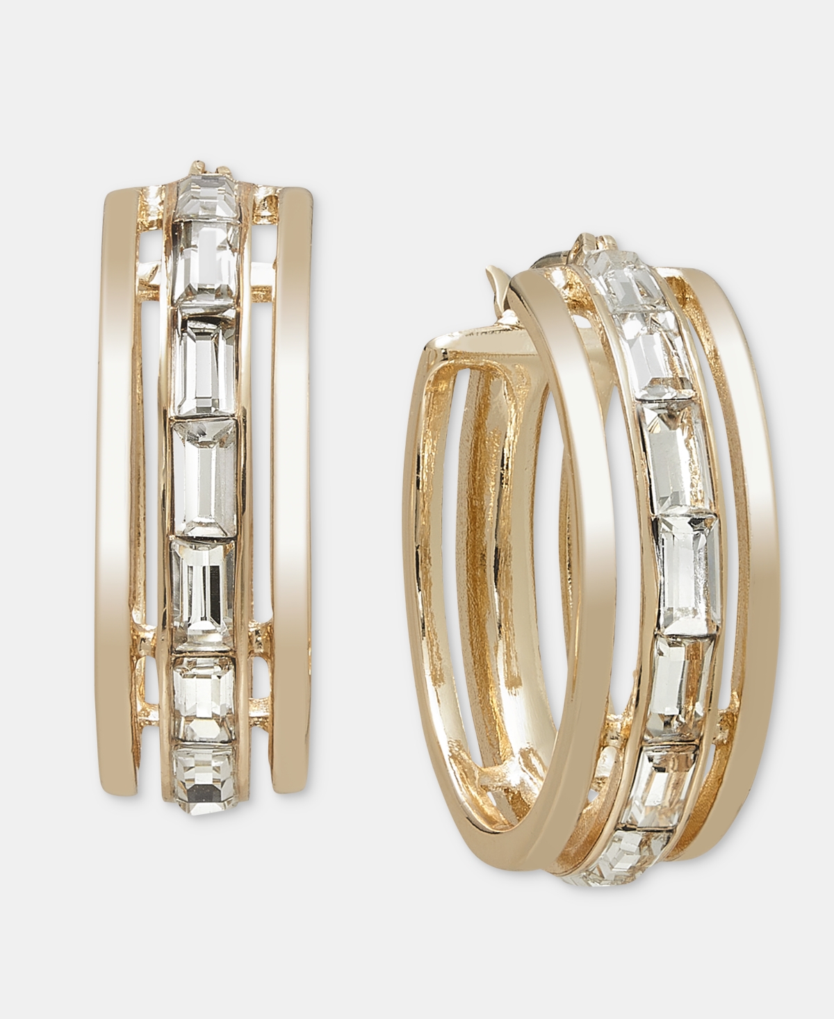 Click here for On 34th Medium Crystal Triple-Row Hoop Earrings  1... prices