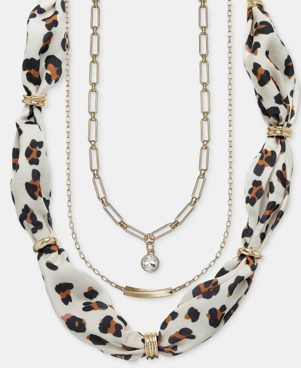 Click here for On 34th Leopard Scarf Three-Row Layered Necklace... prices