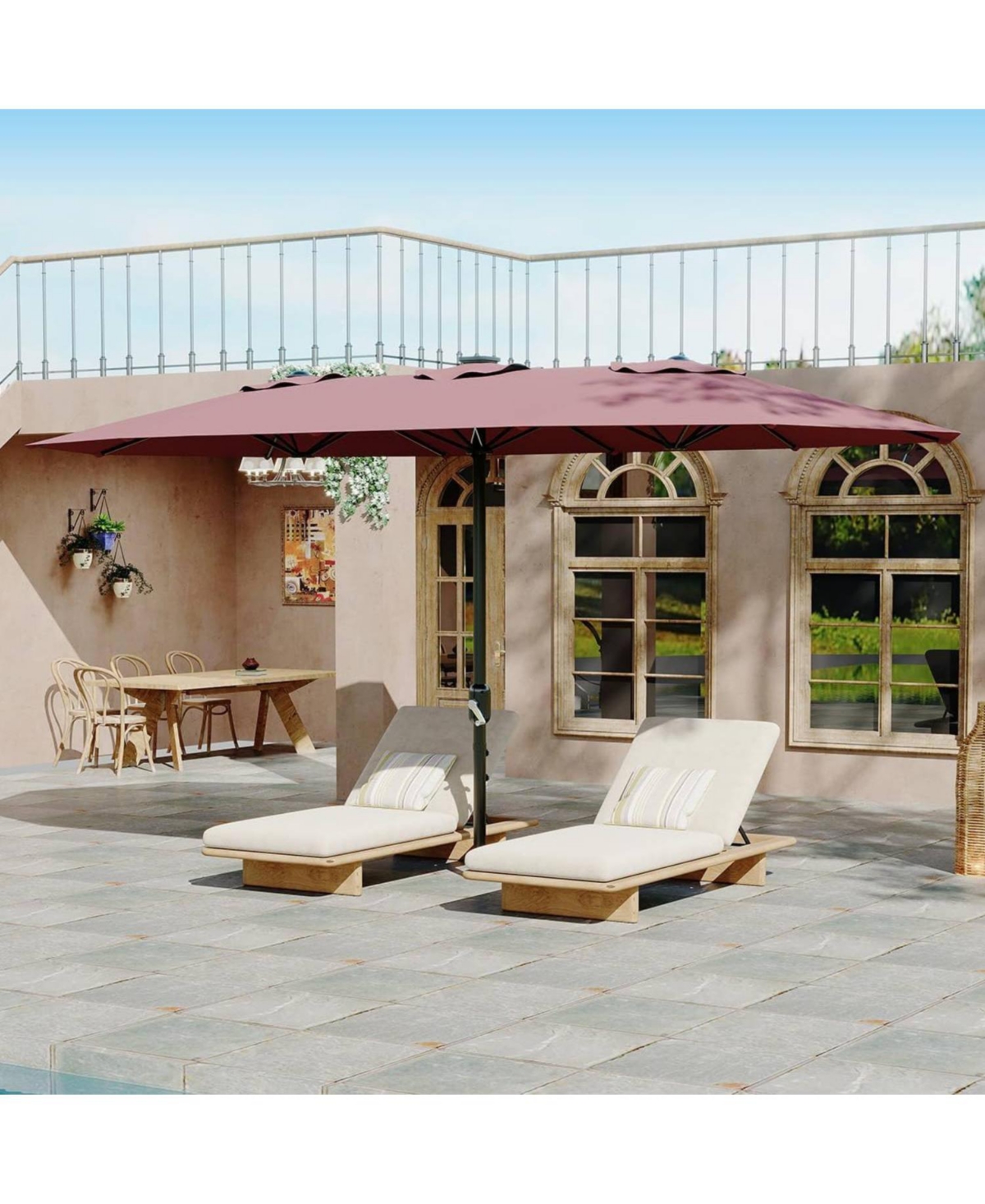 Click here for gaomon 3-Head Outdoor Patio Umbrella for Poolside... prices