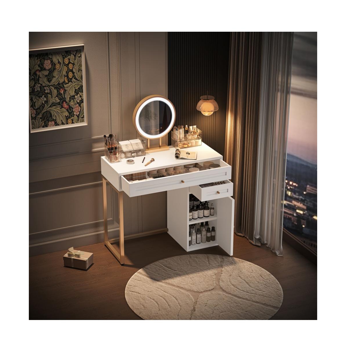 Click here for Rainsken 31.5 Makeup Vanity Desk with Lighted Mirr... prices