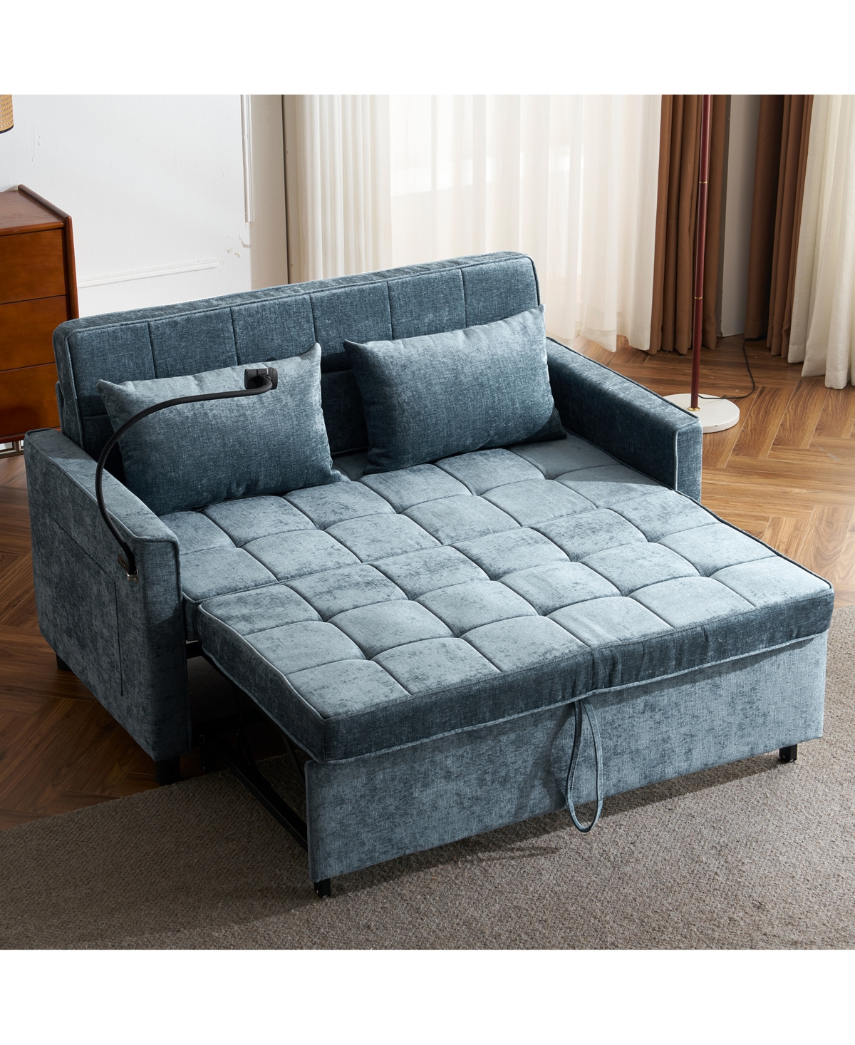 Click here for Rainsken 56.9 Loveseat Sofa Couch  Pull-Out Sleepe... prices