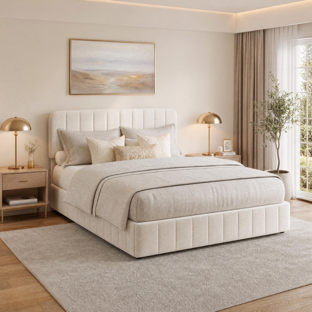 Click here for gaomon Velvet Upholstered Platform Bed with Adjust... prices