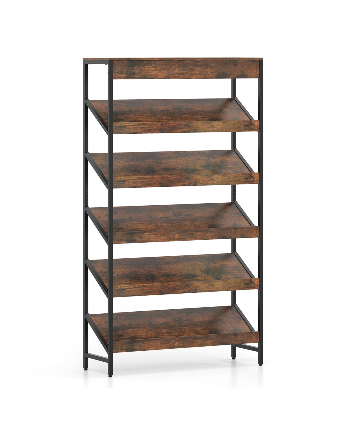 Click here for Slickblue Modern Tall Bookcase with Angled Shelves... prices