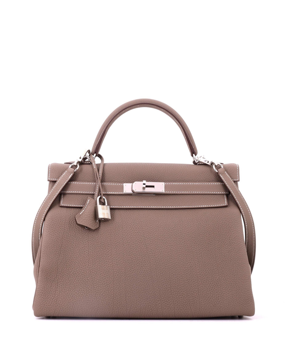 Click here for Pre-Owned Hermes Kelly 32 Handbag Grey Togo with P... prices