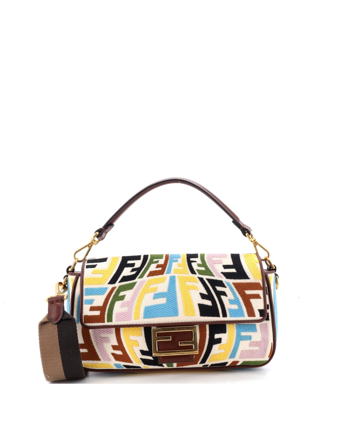 Click here for Pre-Owned Fendi Medium Baguette Nm Bag Fish-Eye Ff... prices