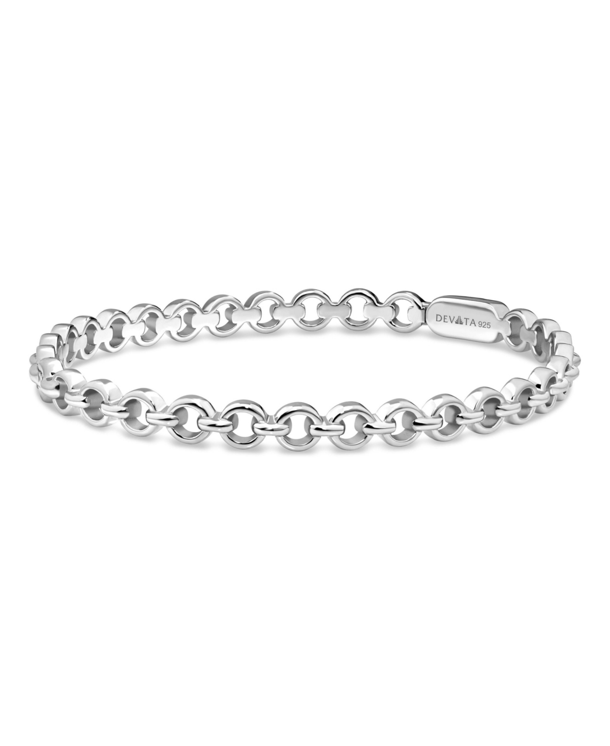 Click here for Devata Cable Link Rhodium Plated Bangle Bracelet -... prices