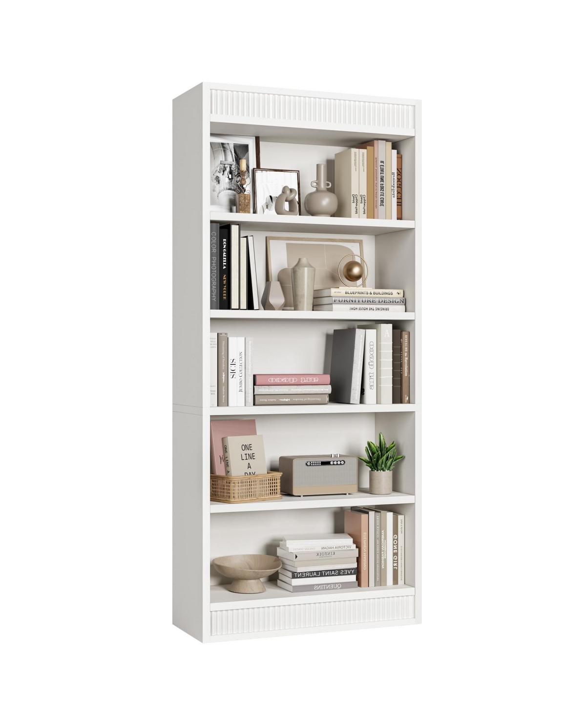 Click here for gaomon 71 Inch 5-Tier Wooden Bookshelf â Large C... prices