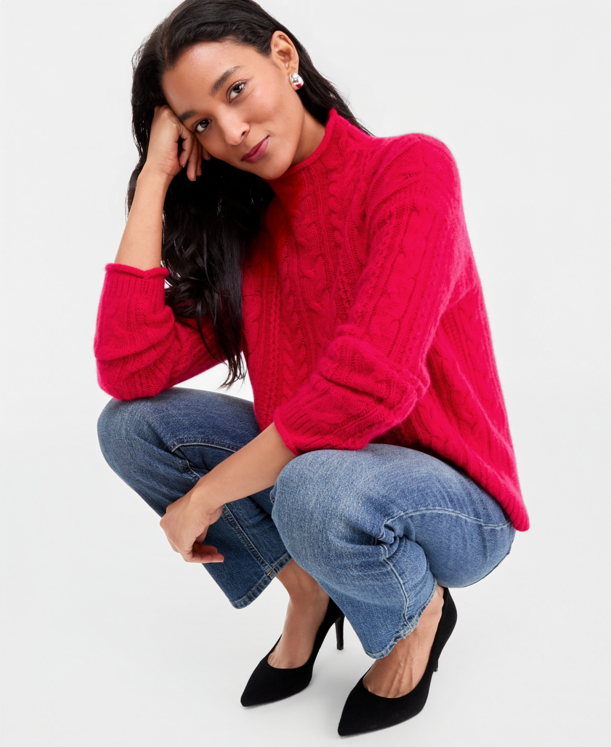 Click here for Charter Club Womens 100 Cashmere Cable-Knit Funnel... prices