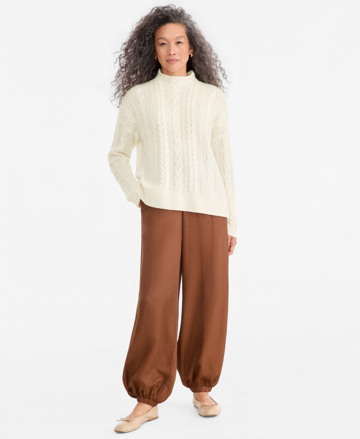 Click here for Charter Club Womens 100 Cashmere Cable-Knit Funnel... prices