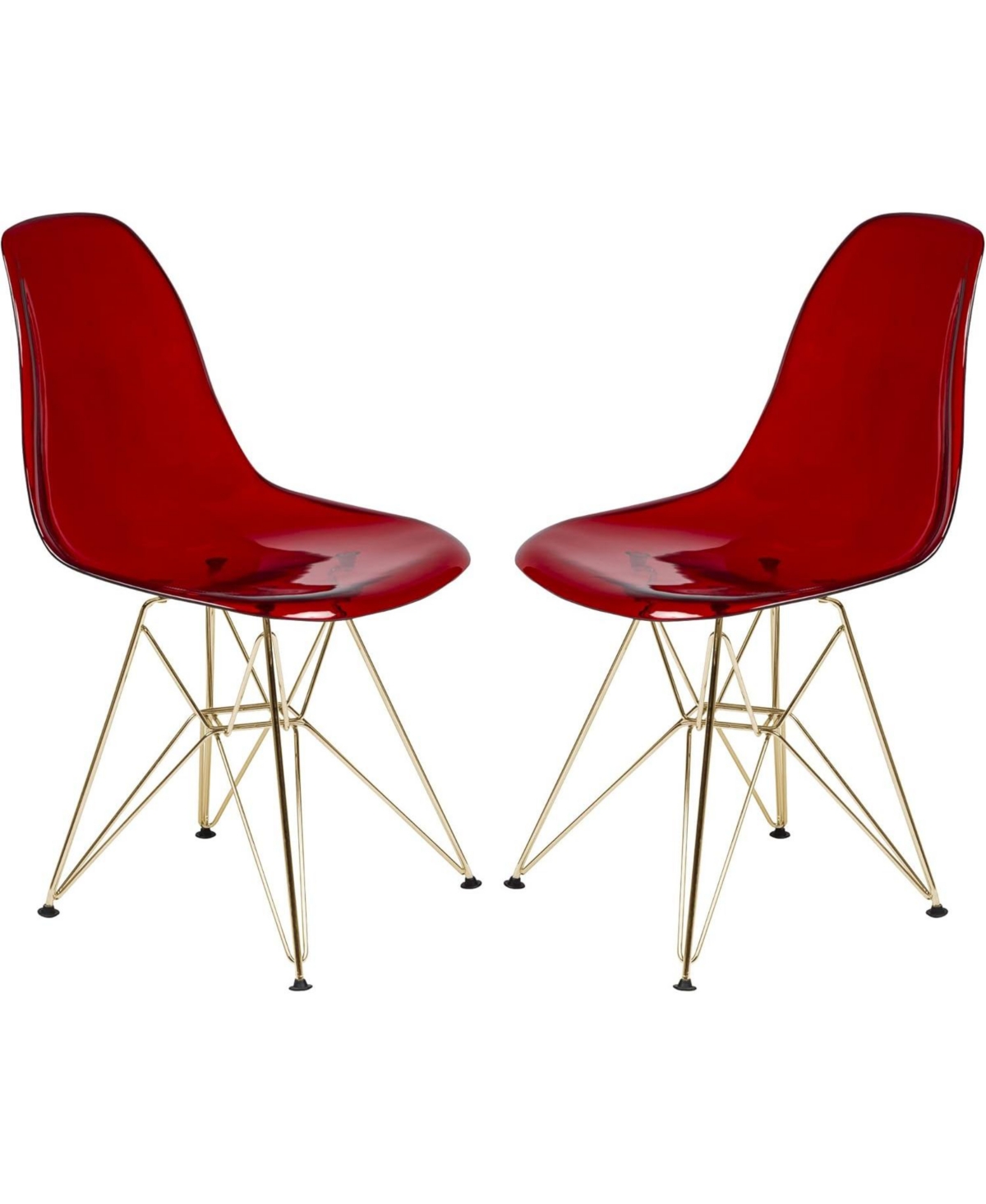 Click here for LeisureMod Cresco Dining Chair Set of 2 Molded Acr... prices
